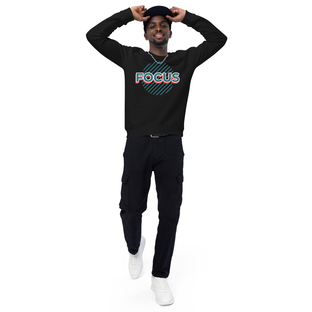 Unisex Focus Motivational Quote Raglan Printed Sweatshirt – Aurin Wear